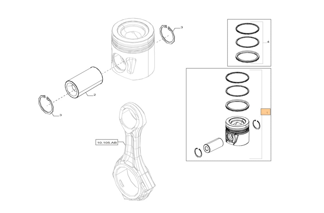 Pistão Completo New Holland 8094846 | New Holland Peças