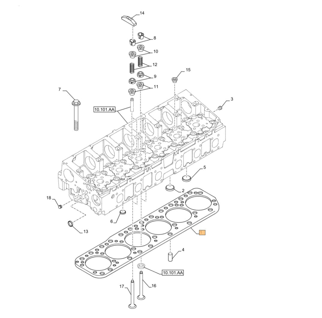 Junta Do Cabeçote New Holland 504385500 | New Holland Peças