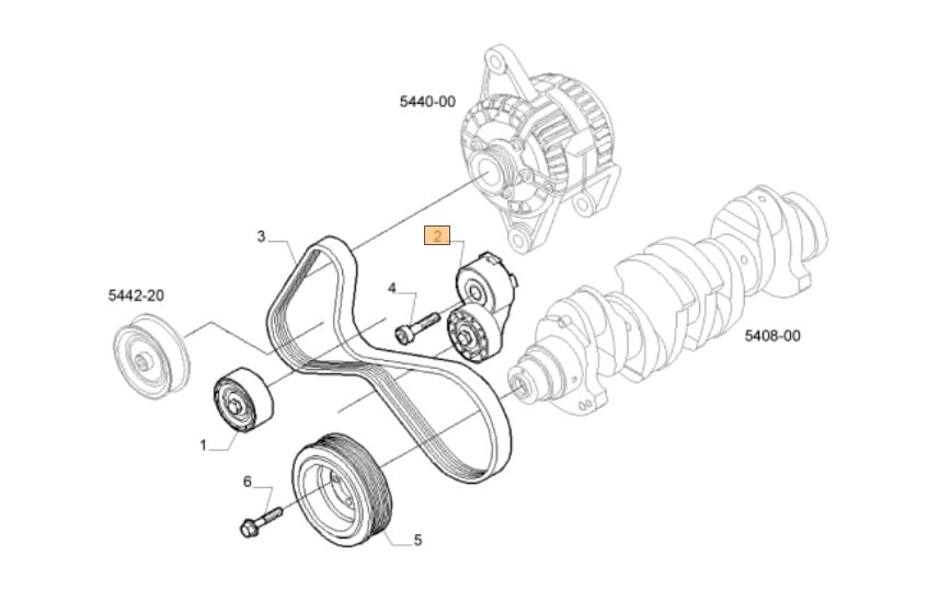 Tensor De Correia Do Alternador New Holland 504086751 | New Holland Peças